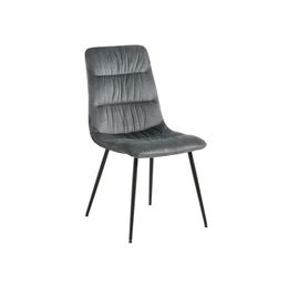 Tchibo - Esszimmer-Stuhl mit Stoffbezug - 47x57x92cm - schwarz - Polyester / Metall