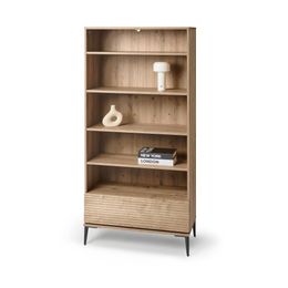 Tchibo - Regal &raquo;Reet&laquo; mit Lamellenoptik - 80,2x37x165cm - schwarz - Holz / Stahl