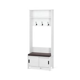 Tchibo - Garderobe mit Sitzbank - 82x40x201cm - schwarz - Holz / Metall / Buchenholz