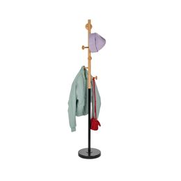 Tchibo - Garderobenst&auml;nder - 30,5x30,5x173cm - schwarz - Metall / Rubberwood-Holz