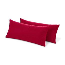Tchibo - 2 Microfaser-Flanell-Kopfkissenbez&uuml;ge - rot