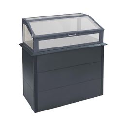 Tchibo - Metall-Hochbeet mit Stauraum und Aufsatz - 100x50x120cm - anthrazit - Metall / Aluminium / Polycarbonat
