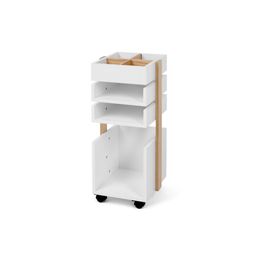 Tchibo - Rollcontainer - 31x34x72cm - schwarz - Eschen-Massivholz / Holz / Kunststoff