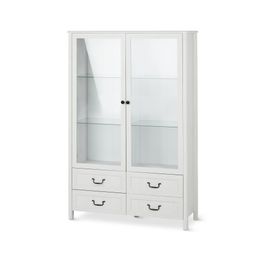 Tchibo - Vitrine - 112x41x170cm - schwarz - Holz / Buchenholz / Metall