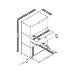 Tchibo - Kommode Metall &raquo;Cn3&laquo; mit 2 Klappenf&auml;chern und 2 Schubladen - 77x40x120,5cm - chrom -
