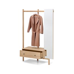 Tchibo - Garderobe mit Spiegel - 116x45,5x180cm - schwarz - Eichenholz / Holz / Echtholzfurnier