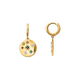 Tchibo - Creolen mit Multicolor-Anh&auml;nger - gold