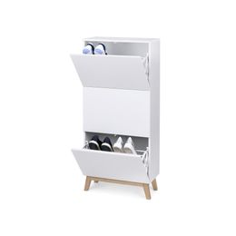 Tchibo - Schuhschrank mit Kippf&auml;chern - 60x29x132cm - braun -