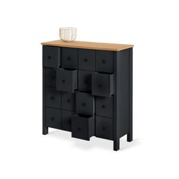Tchibo - Apothekerschrank &raquo;Clara&laquo; - 82x31x87cm - schwarz - Holz / Echtholzfurnier / Metall