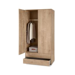 Tchibo - Kleiderschrank &raquo;Flemming&laquo; - 100x60x195cm - braun - Holz / Stahl / Kunststoff