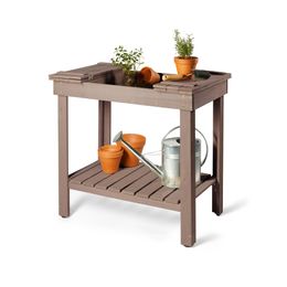 Tchibo - Aufklappbarer Pflanztisch - 100x64,5x92cm - grau - Holz / Stahl / Polypropylen