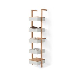 Tchibo - Hohes Wandregal mit 5 K&auml;sten - 38x35,5x160cm - wei&szlig; - Holz / Rubberwood-Holz