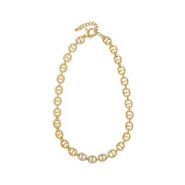 Tchibo - Kette Schiffsanker mit Glaskristallen - gold