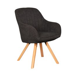 DeVries Diningsessel &raquo;Matera&laquo; - 59x61x84cm - dunkelgrau - Polyester / Holz / Metall