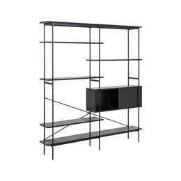 Tchibo - Offenes Regal mit Schrank - 172x27x188cm - schwarz - Holz / Metall