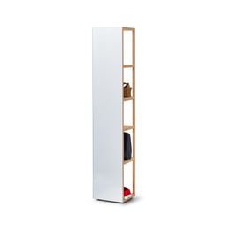 Tchibo - Regal mit Spiegel - 35x30x180cm - braun - Eichenholz / Echtholzfurnier / Glas