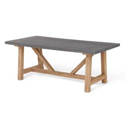 Tchibo - Dining-Tisch mit Polyzement-Tischplatte - 200x95x77cm - dunkelgrau - Polyzement / Akazienholz / Stahl