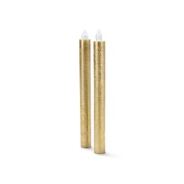 Tchibo - 2 LED-Echtwachs-Stabkerzen - gold