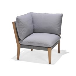 Tchibo - Eckmodul mit Relax-Komfort-Kissen - 72x72x70cm - grau - Eukalyptus-Massivholz / Aluminium / Polypropylen
