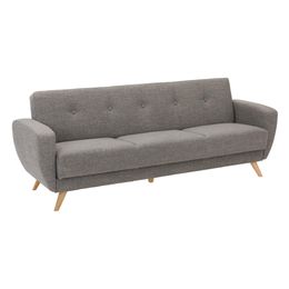 Tchibo - 3-Sitzer-Schlafsofa &raquo;Justus&laquo; in grau meliertem Webstoff - 230x82x83cm - braun - Holz / Buchenholz / Polyester