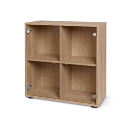 Tchibo - Regalmodul &raquo;Flemming&laquo; - 75x37,5x75cm - braun - Holz / Glas / Kunststoff