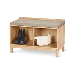 Tchibo - Sitzbank mit Stauraum - 80x40x52cm - grau - Rubberwood-Holz / Polyester