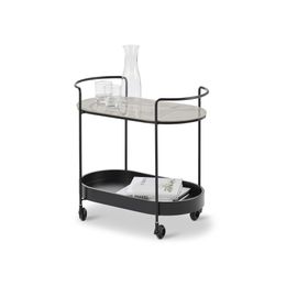Tchibo - Servierwagen in Marmoroptik - 68x39x63cm - schwarz - Keramik / Holz / Metall
