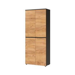 Tchibo - Gro&szlig;er Aktenschrank &raquo;Lissabon&laquo; - 80x40x197cm - braun - Holz / Acryl / Papier