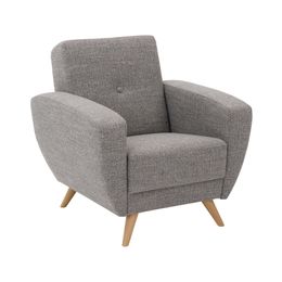 Tchibo - Max-Winzer -Sessel &raquo;Justus&laquo; mit grau meliertem Webstoff - 83x82x85cm - braun - Holz / Buchenholz / Polyester
