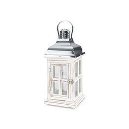 Tchibo - LED-Dekolaterne - 18x18x40cm - silber - Holz / Glas / Metall