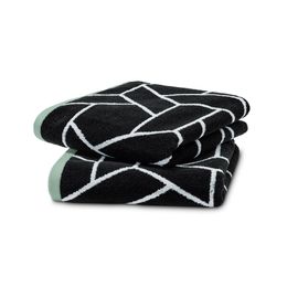 Tchibo - 2 Jacquard-Handt&uuml;cher - schwarz