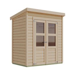 Karibu Ger&auml;tehaus &raquo;Roan&laquo; - 182x126x219cm - naturfarben - Fichtenholz / Holz / Glas