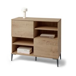 Tchibo - Sideboard &raquo;Reet&laquo; mit Lamellenoptik - 95,2x40,1x84,8cm - schwarz - Holz / Stahl