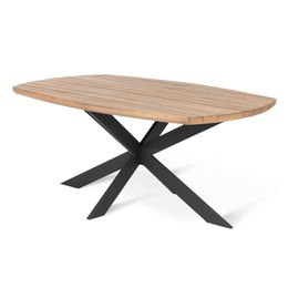 Tchibo - Dining-Tisch mit modernem X-Fu&szlig; - 180x110x77cm - schwarz - Akazienholz / Stahl