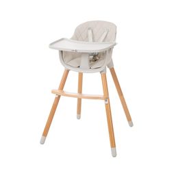 Roba 2-in-1-Hochstuhl &raquo;Style Up wood&laquo; - 57x57x83,5cm - wei&szlig; - Kunststoff / Holz