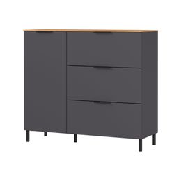 Tchibo - Kommode &raquo;California&laquo; mit Schubladen und 1 T&uuml;r - 109x40x98cm - schwarz - Holz / Metall