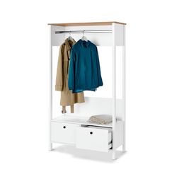 Tchibo - Garderobe mit gro&szlig;en Schubladen - 100x45x180cm - schwarz - Holz / Metall / Metall