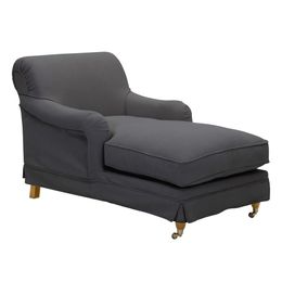 Max Winzer -Longchair &raquo;Rosalie&laquo; - 164x64x88cm - grau - Polyester / Buchenholz / Messing