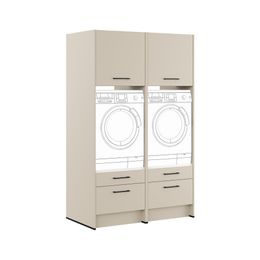 Tchibo - Modulschrank f&uuml;r Waschmaschine und Trockner - 126x68,5x206cm - schwarz - Holz / Metall