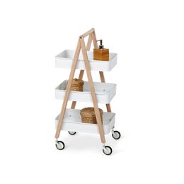Tchibo - Rollwagen - 32,5x39x80,5cm - wei&szlig; - Holz / Metall