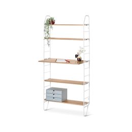 Tchibo - Wandregal mit Arbeitsfl&auml;che - 82,5x25x177cm - braun - Eichenholz / Metall