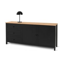 Tchibo - Sideboard &raquo;Clara&laquo; - 176,5x41x77,5cm - schwarz - Holz / Echtholzfurnier / Metall
