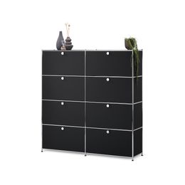 Tchibo - Highboard &raquo;Cn3&laquo; mit 8 Klappen - 152x40x158,5cm - schwarz - Stahl / Aluminium / Kunststoff