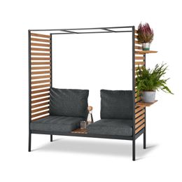 Tchibo - Outdoor-Lounge &raquo;Elin&laquo; mit flexiblen Sitzelementen und Einh&auml;ngregalen - 151x77x170cm - anthrazit - Eukalyptusholz / Aluminium / Polypropylen
