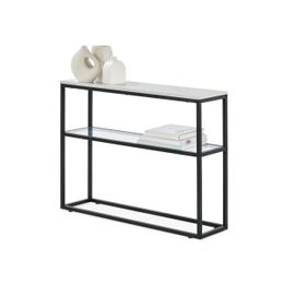 Tchibo - Konsole in Marmoroptik - 100x26x77cm - schwarz - Holz / Glas / Metall