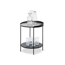 Tchibo - Beistelltisch mit Keramik-Tischplatte in Mamoroptik - schwarz