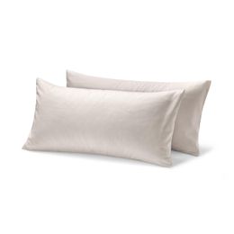 Tchibo - 2 Biber-Kopfkissenbez&uuml;ge - grau-beige