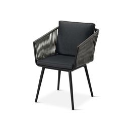 Tchibo - Dining-Sessel mit Textilgeflecht - 60x63,5x85cm - anthrazit - Stahl / Polypropylen / Polyester