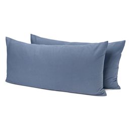 Tchibo - 2 Biber-Kopfkissenbez&uuml;ge - blau