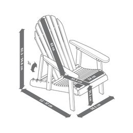 Tchibo - Adirondack Gartensessel mit ausziehbarem Fu&szlig;teil - 58,5x97x82,5cm - braun -
